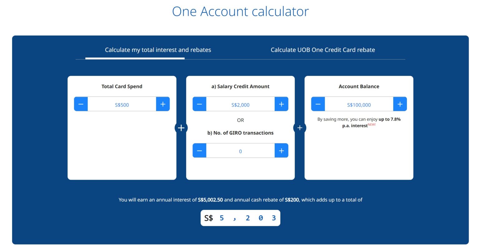 UOB One Account Calculator – My 15 Hour Work Week
